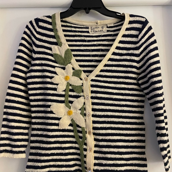 Field Flower | Sweaters | Field Flower Striped Flower Cardigan | Poshmark